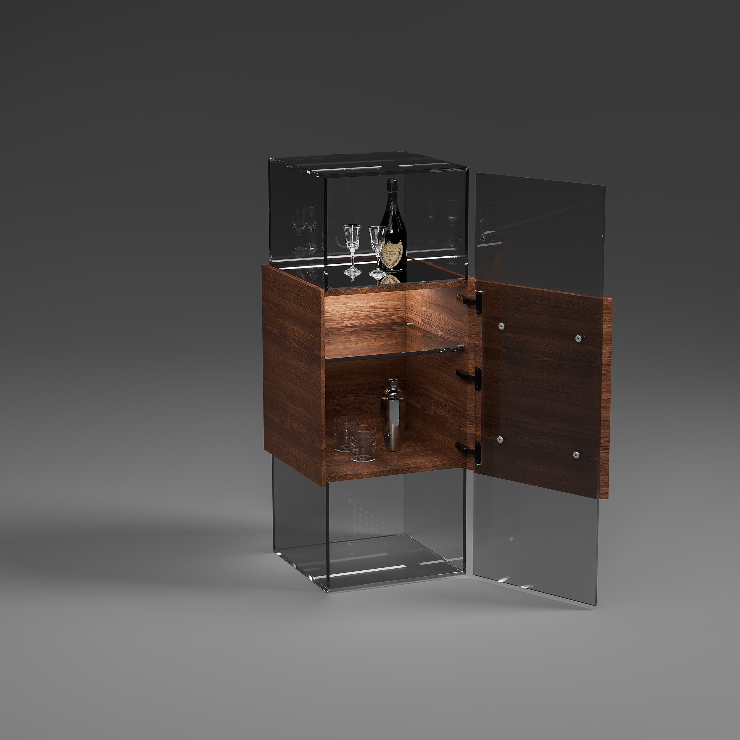 Buy a bar display cabinet with LED lighting from DREIECK DESIGN | VICTUS
